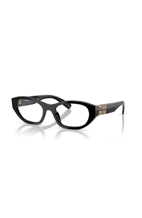 Miu Miu Irregular Acetate Eyeglasses - Black