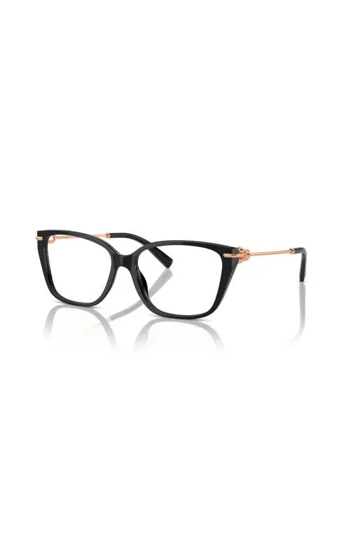 Tiffany & Co. 55mm Rectangle Full Rim Eyeglasses - Black