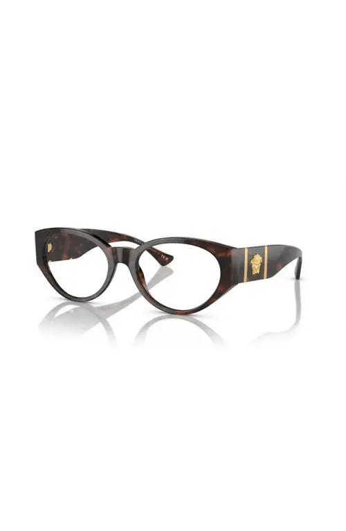 Versace 54mm Oval Optical Glasses - Tortoise