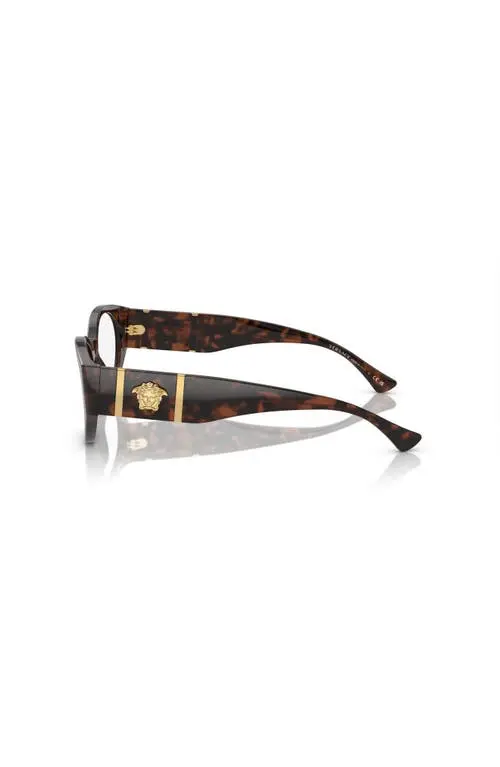 Versace 54mm Oval Optical Glasses - Tortoise