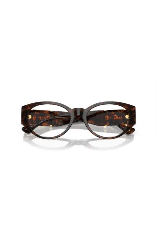 Versace 54mm Oval Optical Glasses - Tortoise