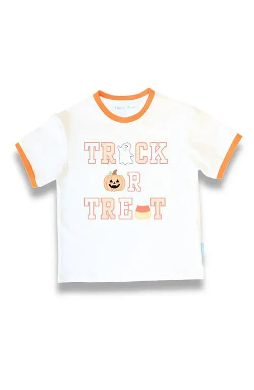 BITS & BOWS Trick-or-treat Halloween Bowtie T-shirt - White/orange