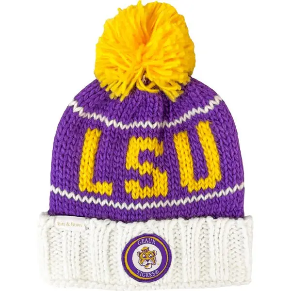 BITS & BOWS Lsu® Tigers Game Day Bobble Hat - Purple
