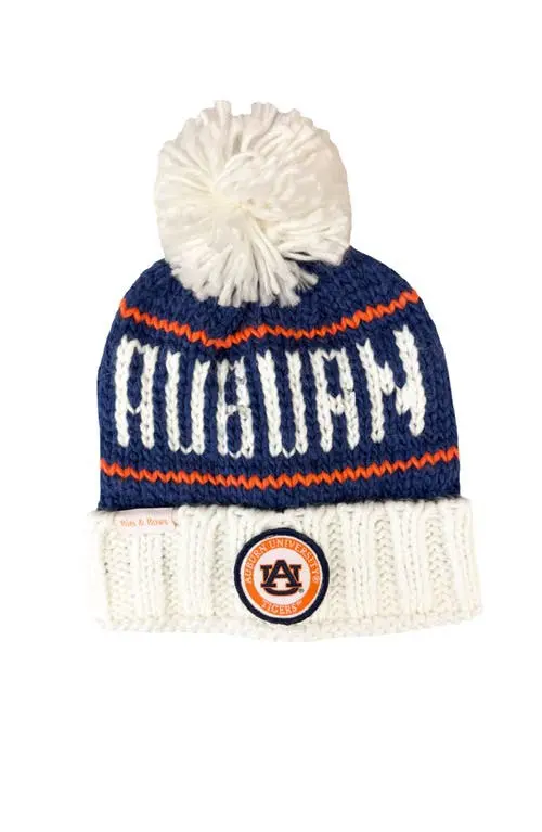 BITS & BOWS Auburn Bobble Beanie - Blue