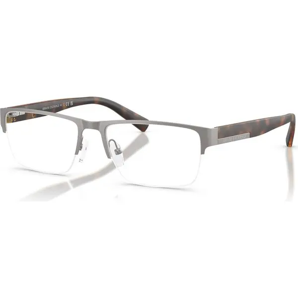 Armani Exchange 54mm Rectangle Optical Glasses - Silver