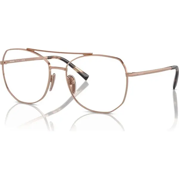 Prada 54mm Irregular Full Rim Eyeglasses - Pink