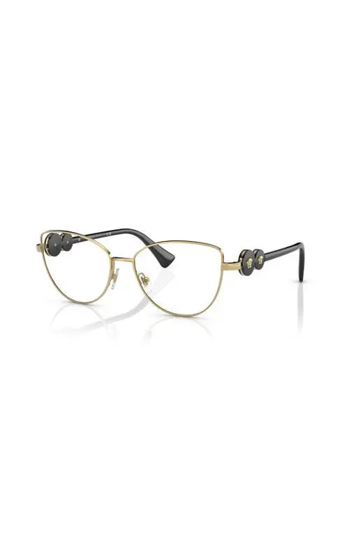 Versace 55mm Cat Eye Optical Glasses - Gold