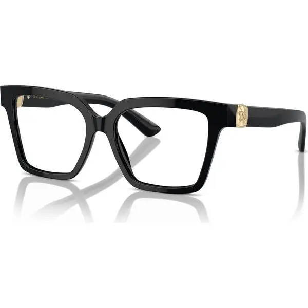 Dolce & Gabbana 51mm Square Full Rim Eyeglasses - Black