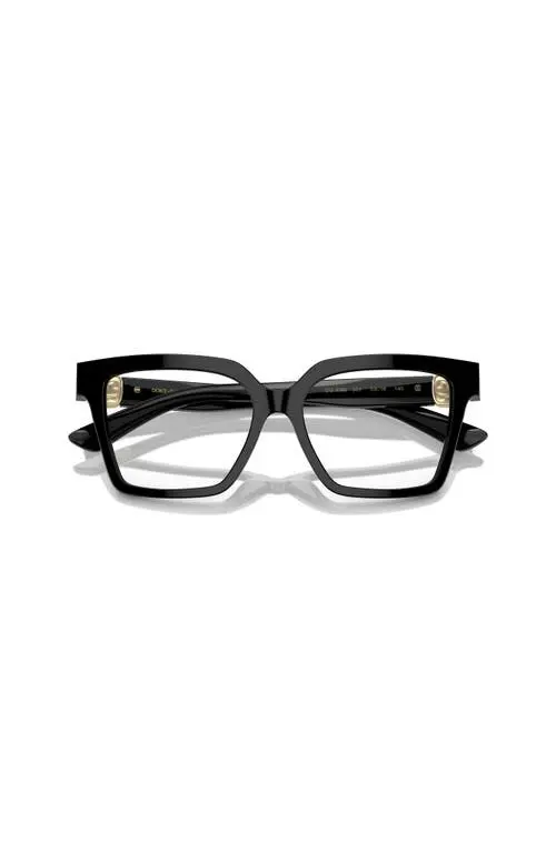 Dolce & Gabbana 51mm Square Full Rim Eyeglasses - Black