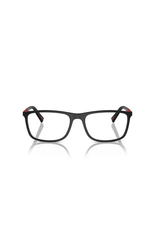 Prada 57mm Rectangle Optical Glasses - Black