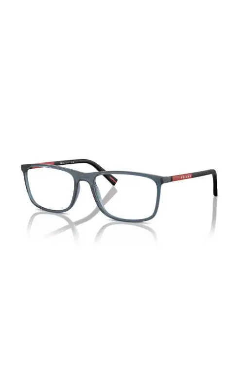 Prada 57mm Rectangle Optical Glasses - Blue