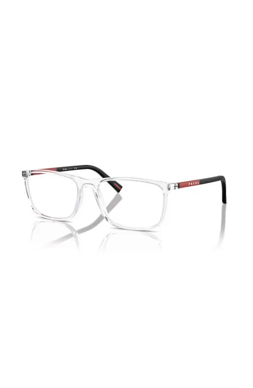 Prada 57mm Rectangle Optical Glasses - Transparent