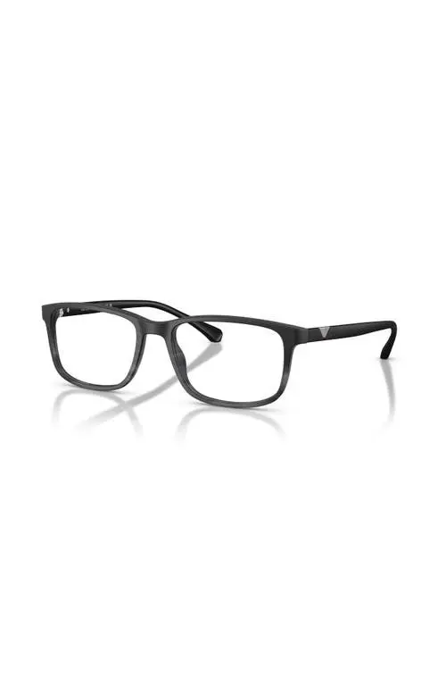 Emporio Armani Rectangle Full Rim Eyeglasses - Black