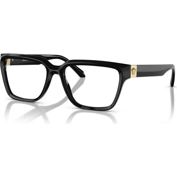 Versace 55mm Rectangle Eyeglasses - Black
