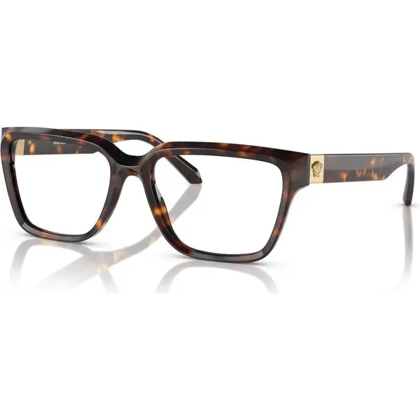 Versace 55mm Rectangle Eyeglasses - Tortoise