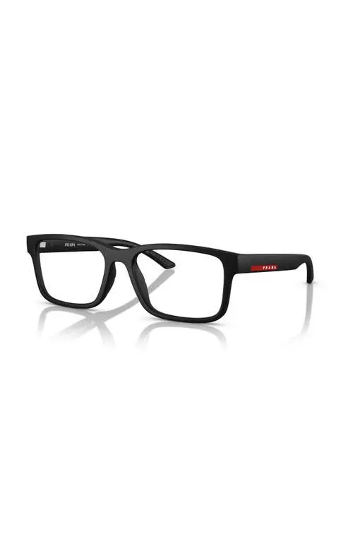 Prada 56mm Rectangle Eyeglasses - Black