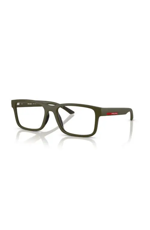 Prada 56mm Rectangle Eyeglasses - Green