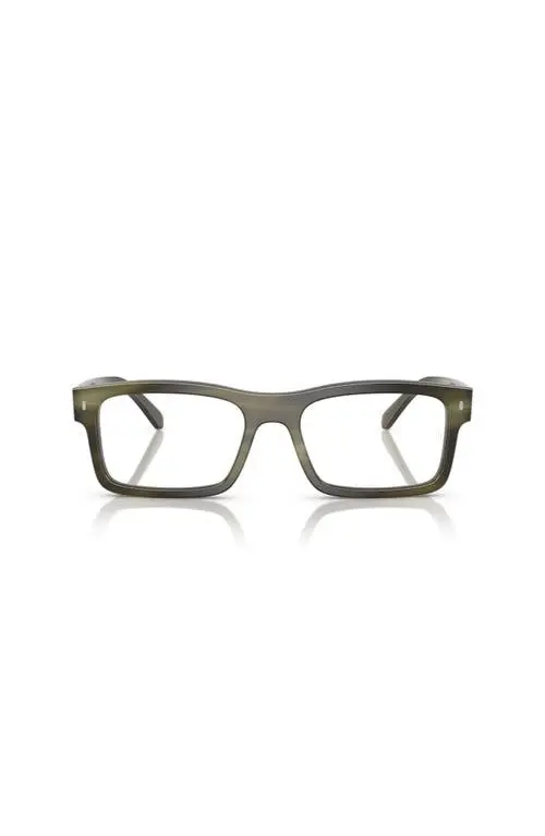 Ray-ban 56mm Rectangle Optical Glasses - Brown