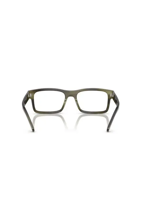 Ray-ban 56mm Rectangle Optical Glasses - Brown