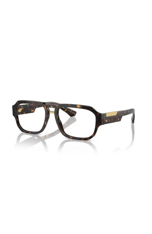 Dolce & Gabbana 53mm Pilot Optical Glasses - Tortoise