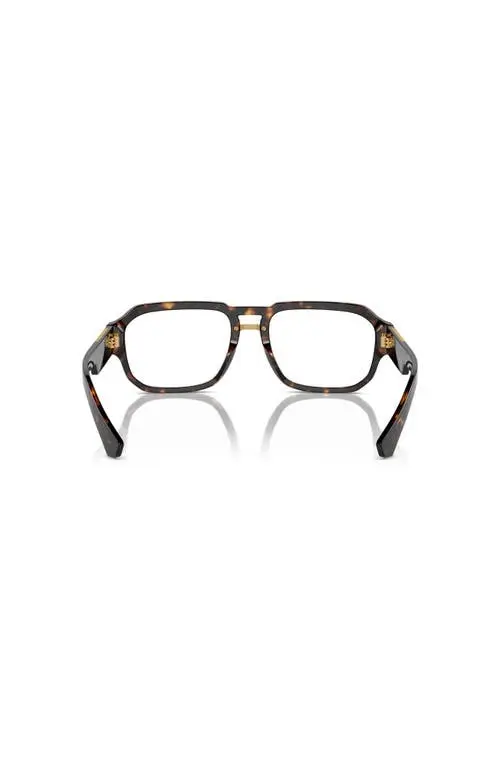 Dolce & Gabbana 53mm Pilot Optical Glasses - Tortoise
