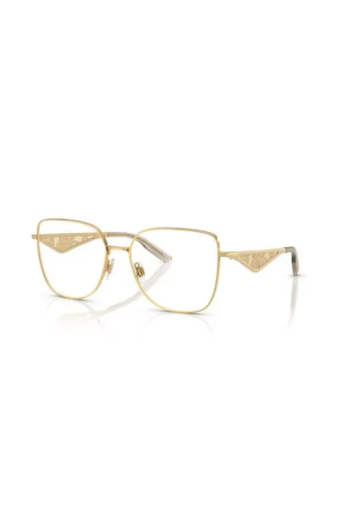 Dolce & Gabbana 56mm Square Eyeglasses - Gold