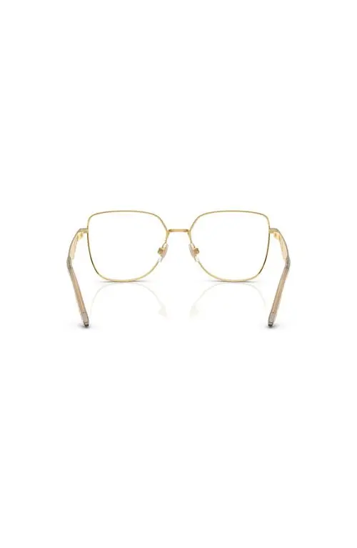 Dolce & Gabbana 56mm Square Eyeglasses - Gold