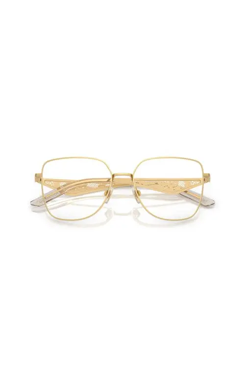 Dolce & Gabbana 56mm Square Eyeglasses - Gold