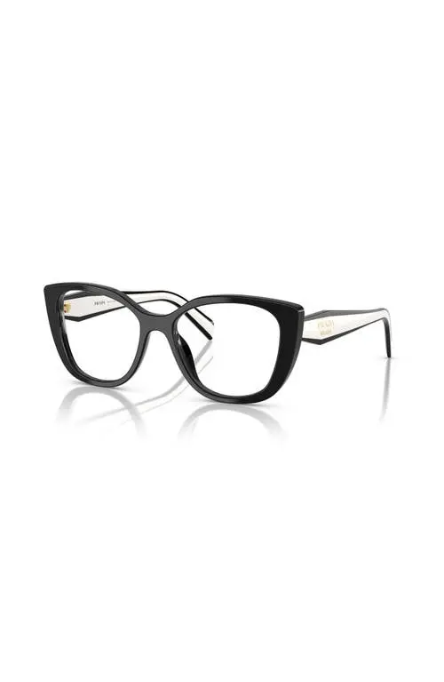 Prada 53mm Cat Eye Optical Glasses - Black