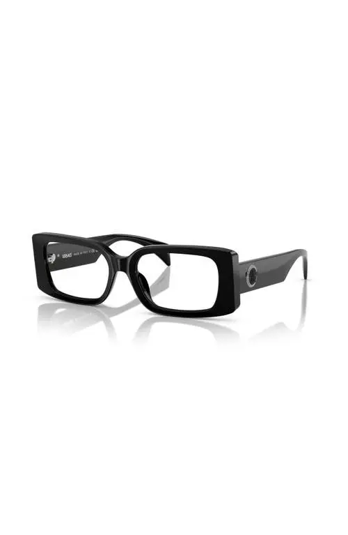 Versace 51mm Rectangle Optical Glasses - Black