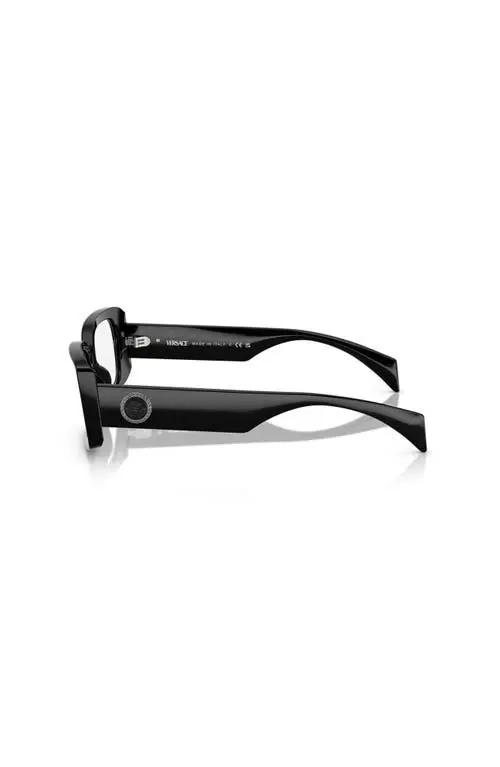 Versace 51mm Rectangle Optical Glasses - Black