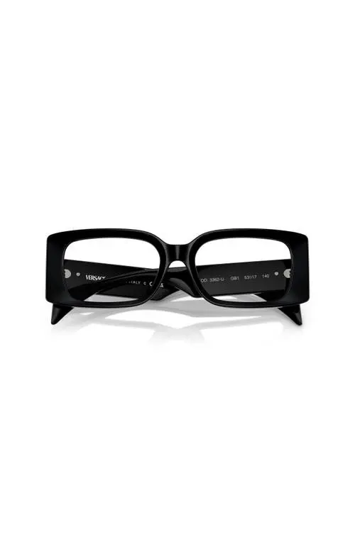 Versace 51mm Rectangle Optical Glasses - Black