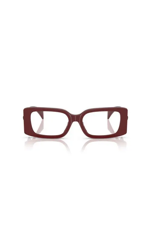 Versace 51mm Rectangle Optical Glasses - Red
