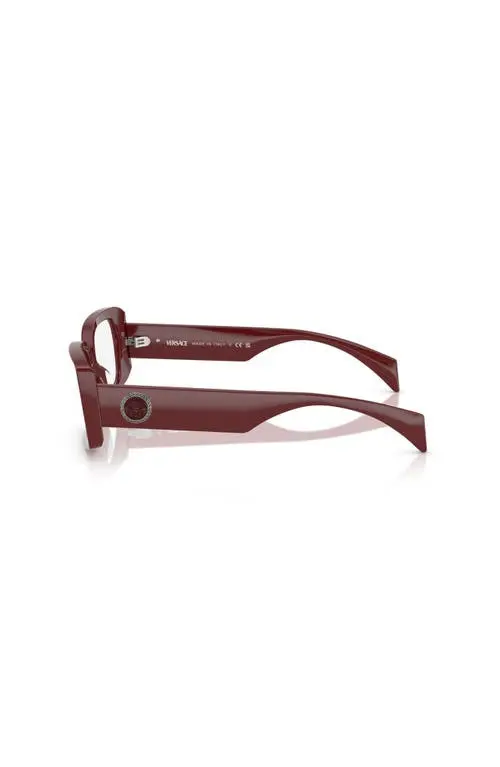 Versace 51mm Rectangle Optical Glasses - Red