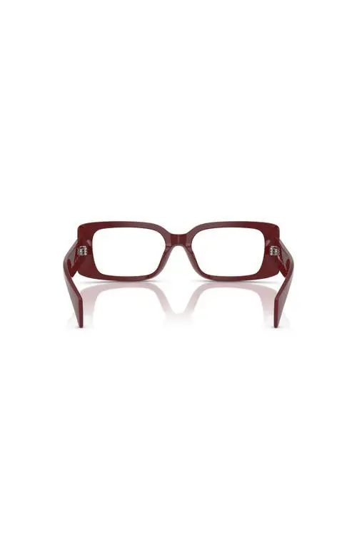 Versace 51mm Rectangle Optical Glasses - Red