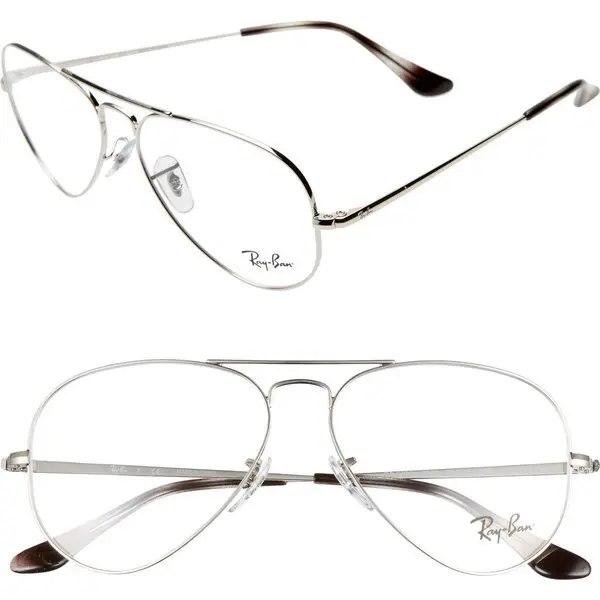 Ray-ban Aviator Optical Glasses - Silver/clear