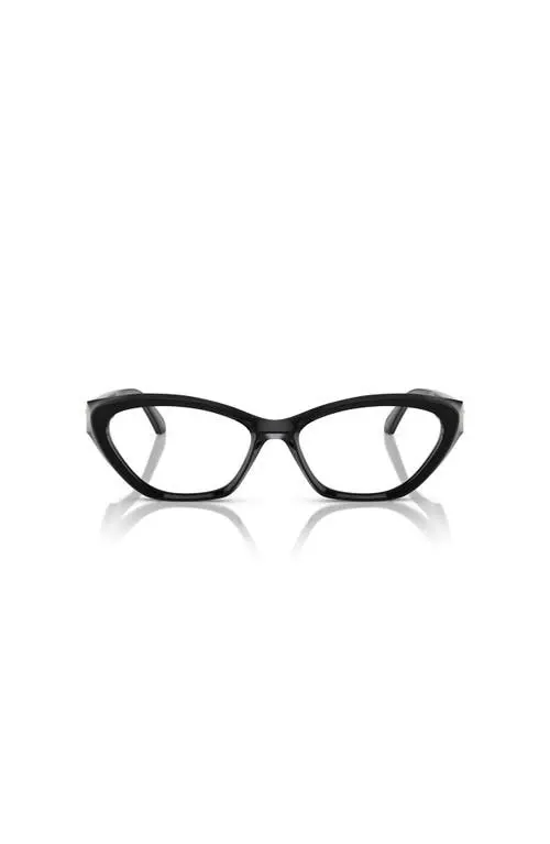 Versace 55mm Cat Eye Optical Glasses - Black