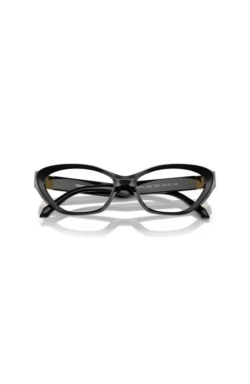 Versace 55mm Cat Eye Optical Glasses - Black