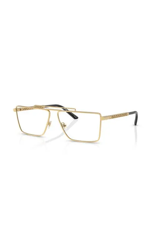 Versace 59mm Rectangle Optical Glasses - Gold