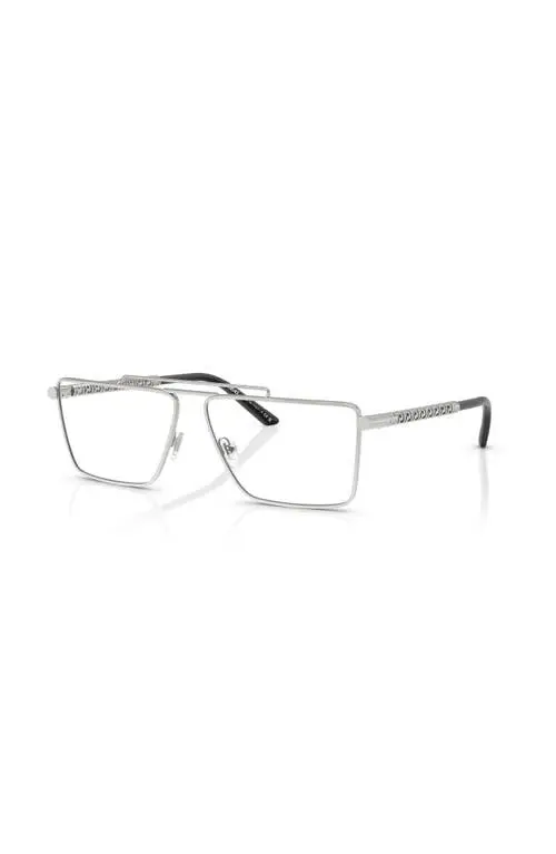 Versace 59mm Rectangle Optical Glasses - Silver