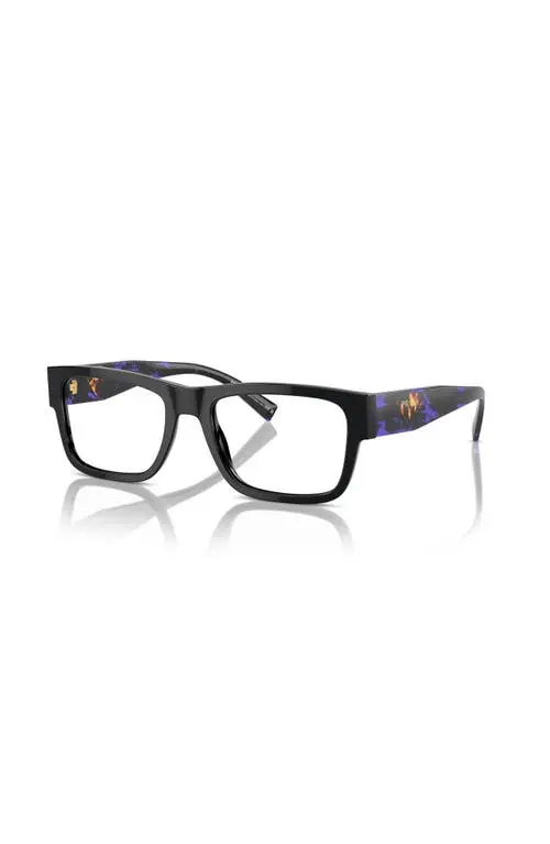 Prada 52mm Rectangle Eyeglasses - Black