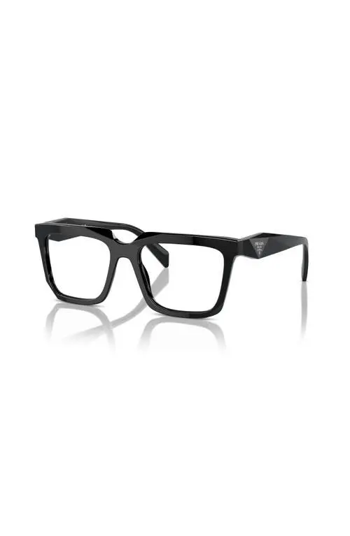 Prada 54mm Rectangle Eyeglasses - Black