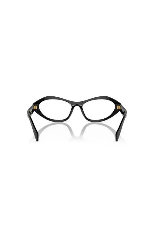 Prada 53mm Irregular Full Rim Eyeglasses - Black