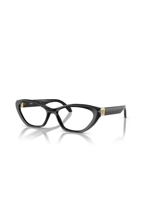 Versace 53mm Cat Eye Optical Glasses - Black