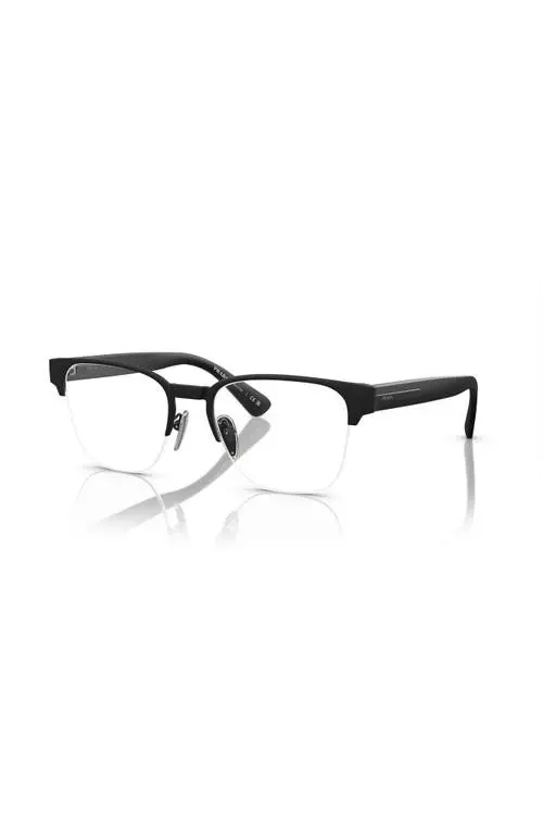 Prada 54mm Rectangle Optical Glasses - Black