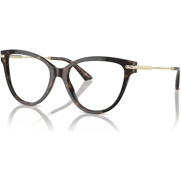 JIMMY CHOO 52mm Cat Eye Optical Glasses - Tortoise