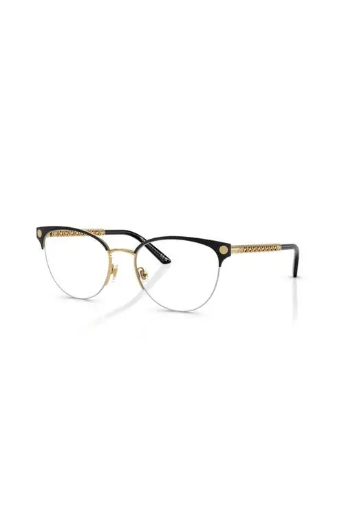 Versace 53mm Cat Eye Optical Glasses - Gold/black