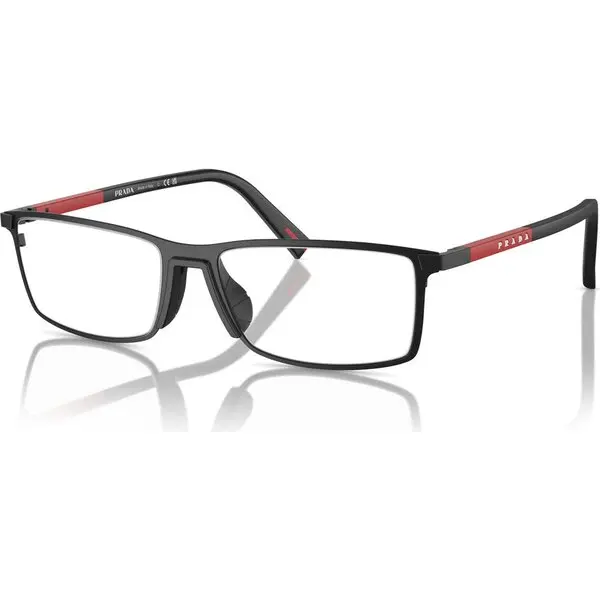 Prada 55mm Rectangle Optical Glasses - Black