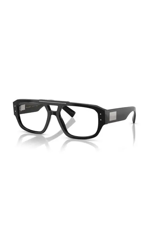 Dolce & Gabbana 56mm Pilot Optical Glasses - Black
