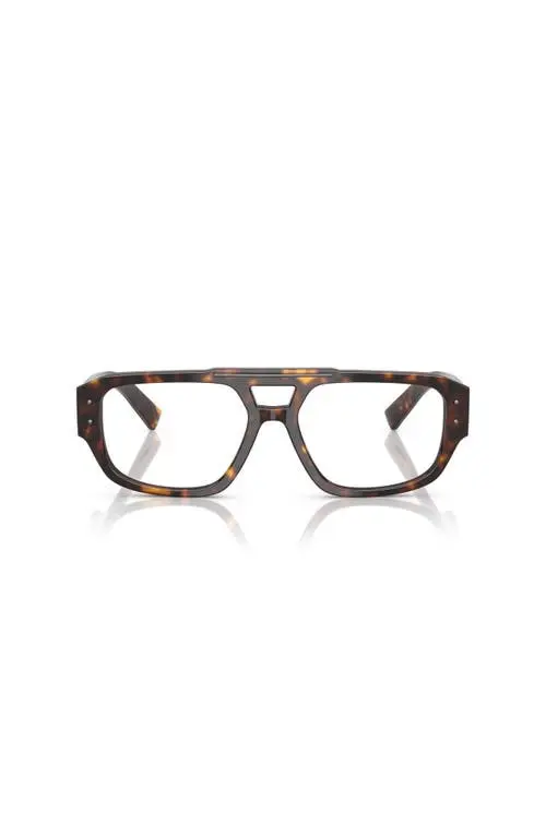 Dolce & Gabbana 56mm Pilot Optical Glasses - Tortoise